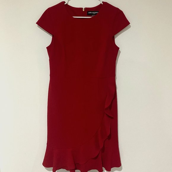 Karl Lagerfeld | Dresses | Karl Lagerfeld Red Dress | Poshmark
